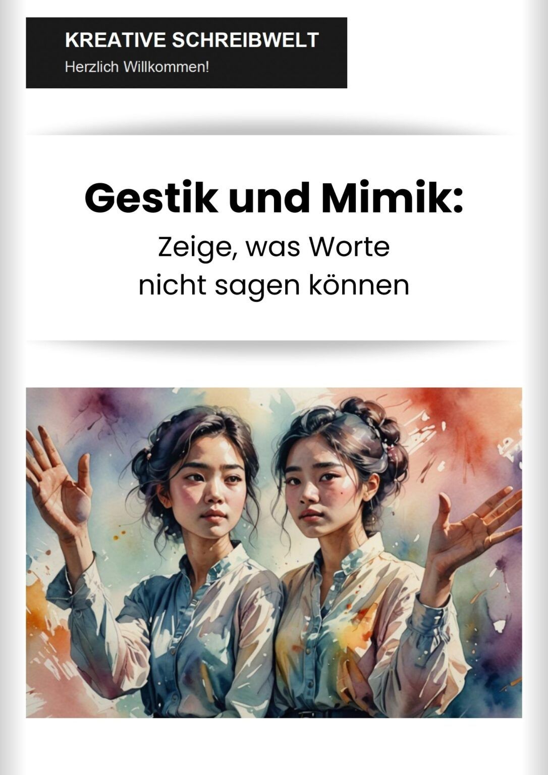 Gestik & Mimik einsetzen: Figuren lebendig machen